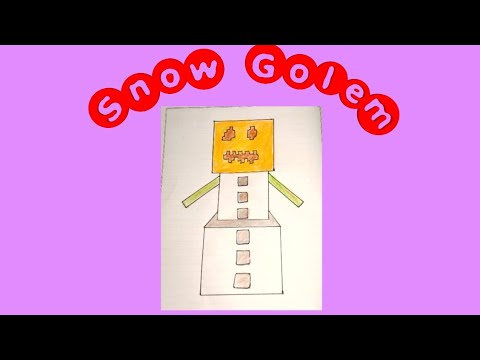 How to DRAW SNOW GOLEM MINECRAFT - YouTube