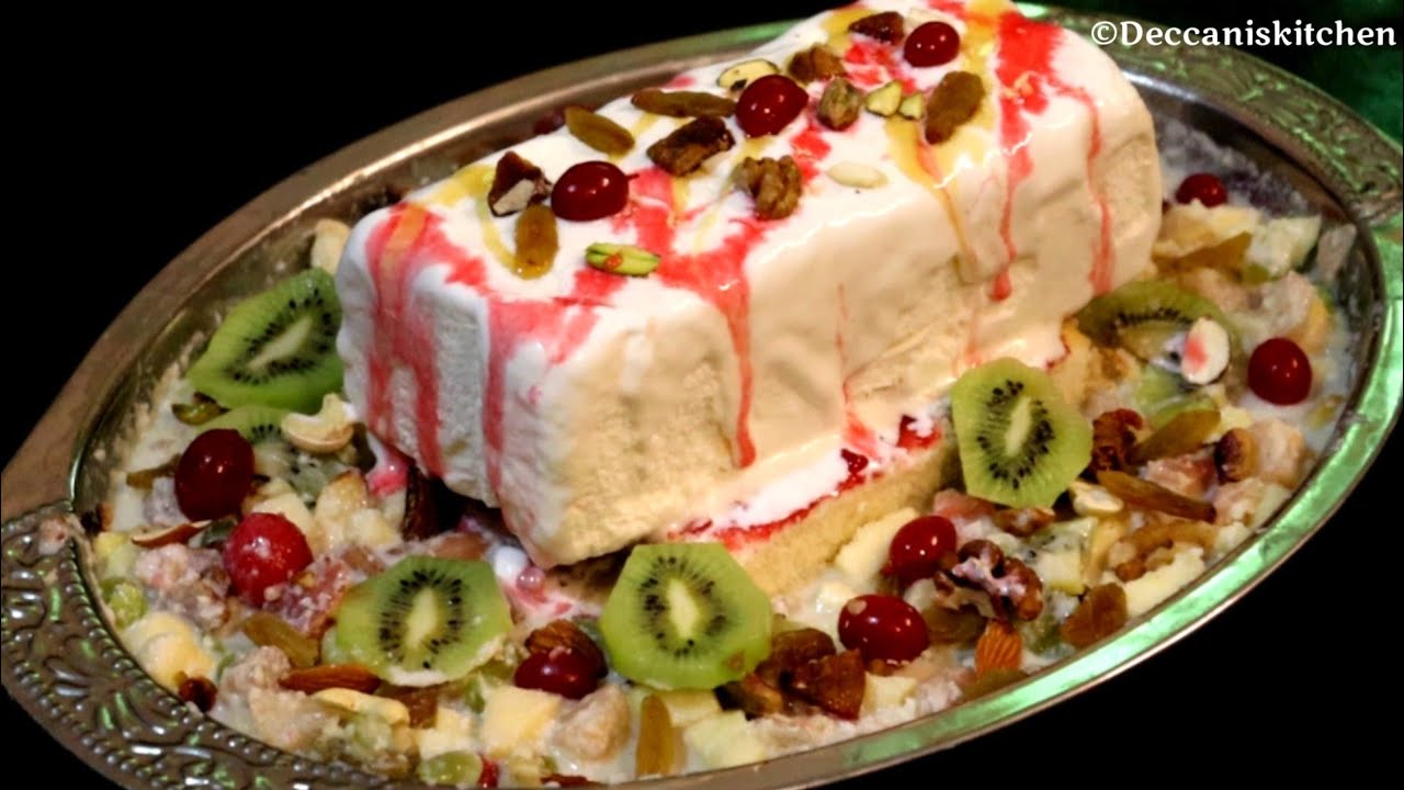 Sunrise pudding /Hyderabadi Shadiyonwali Fruit cream/Hyderabadi wedding ...