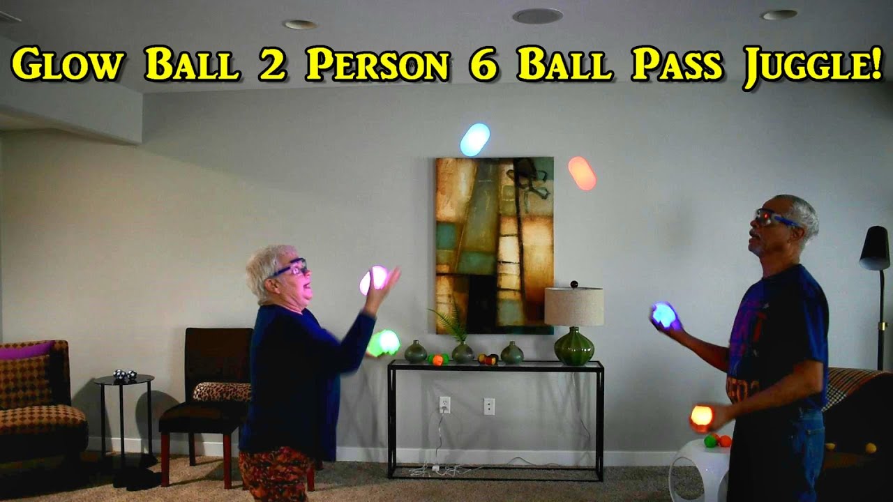 Glow Ball 2 Person 6 Ball Pass Juggle - YouTube