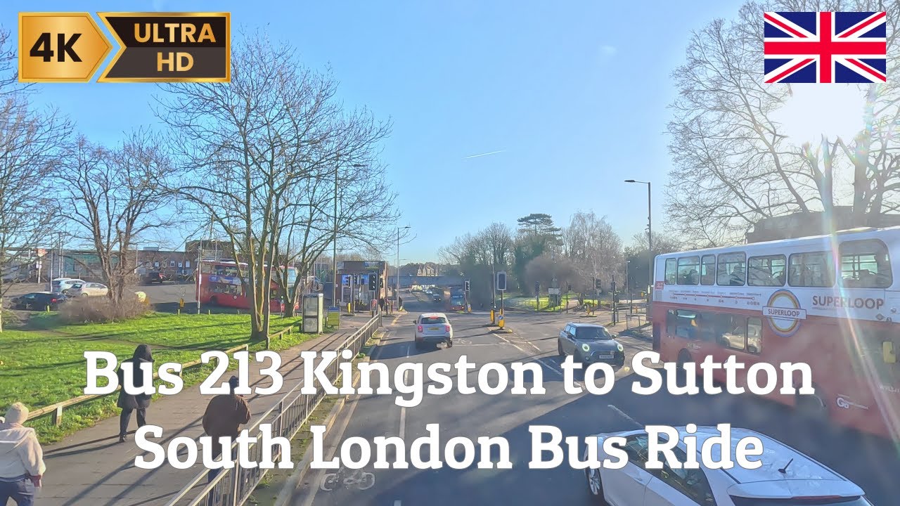 [4K] 🇬🇧 Scenic Ride Through South London A Sunny Journey on the 213 Bus ...