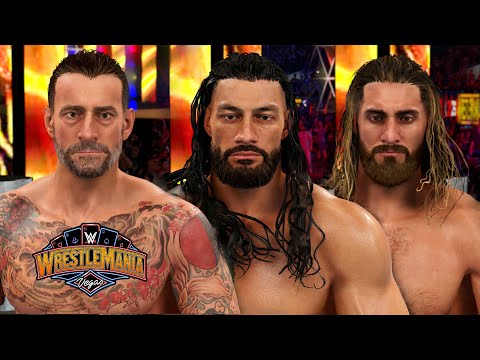 Wrestlemania 41 - Roman Reigns Vs CM Punk Vs Seth Rollins I FULL MATCH - WWE 2K25