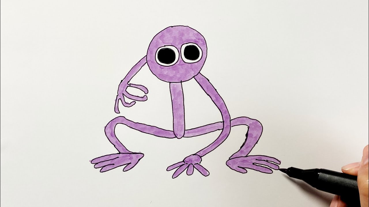 How to Draw Rainbow Friends Purple - YouTube