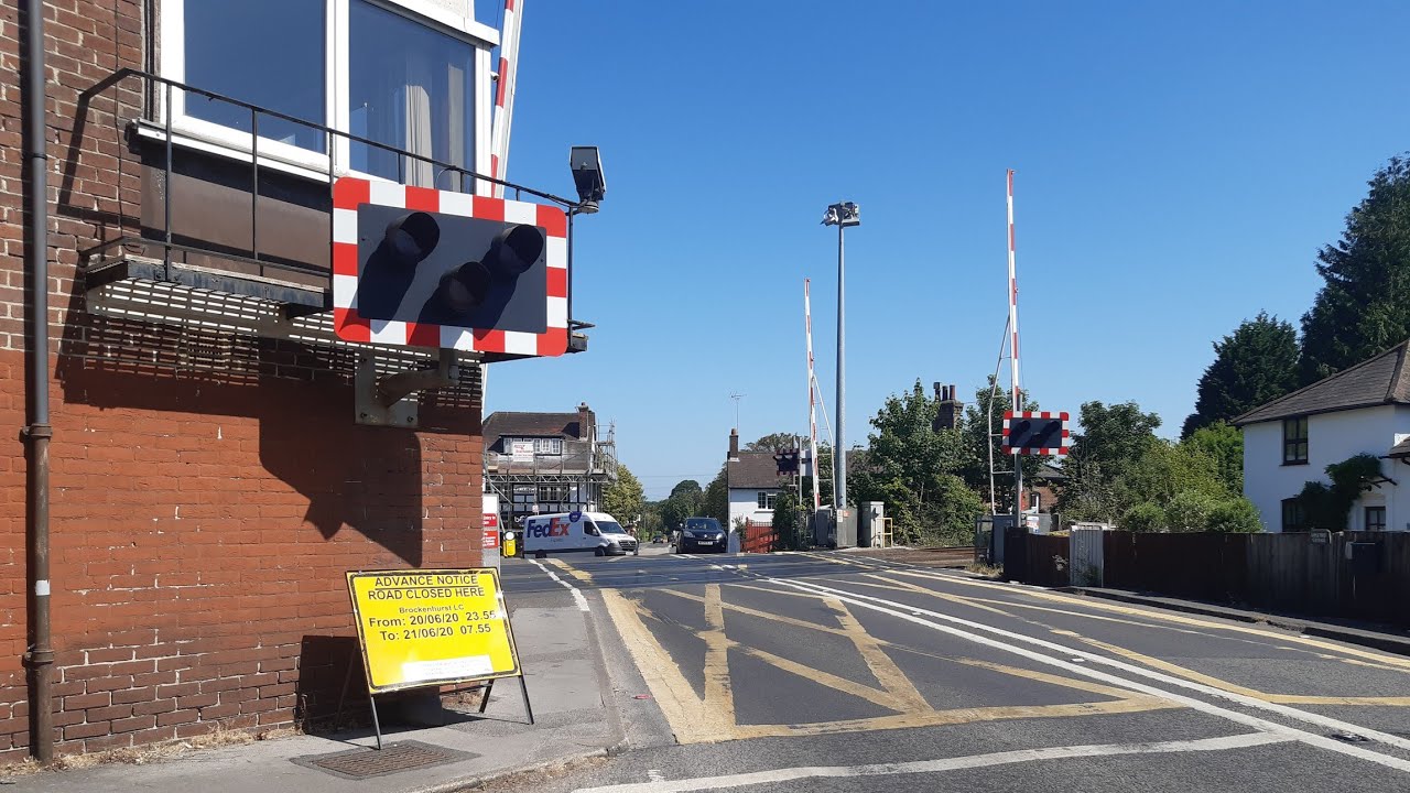 Brockenhurst New Forest level crossing, Hampshire. (2 trains) - YouTube