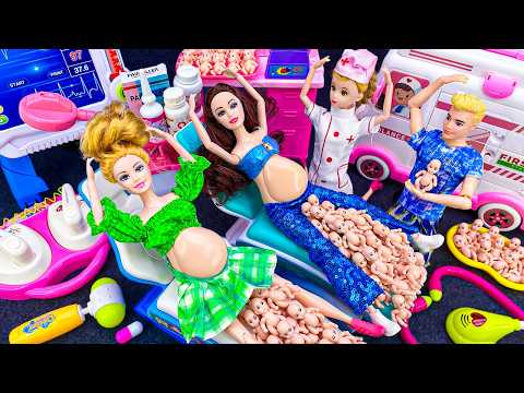 10 Minutes Satisfying with Unboxing Barbie Family Playset，Cute Pinkfong Ambulance Car Toys ASMR