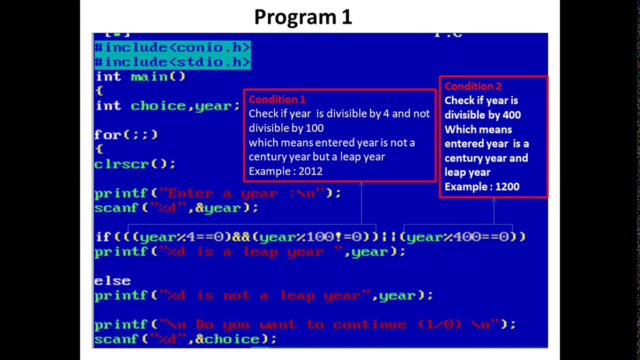 Program To Check If Entered Year Is Leap Year Or Not Using Infinite For Loop YouTube Program To Check If Entered Year Is Leap Year Or Not Using Infinite For Loop YouTube