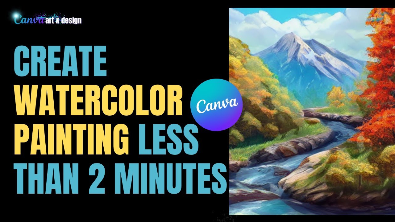 how to draw in Canva | watercolor painting in less than 2 minutes art ...