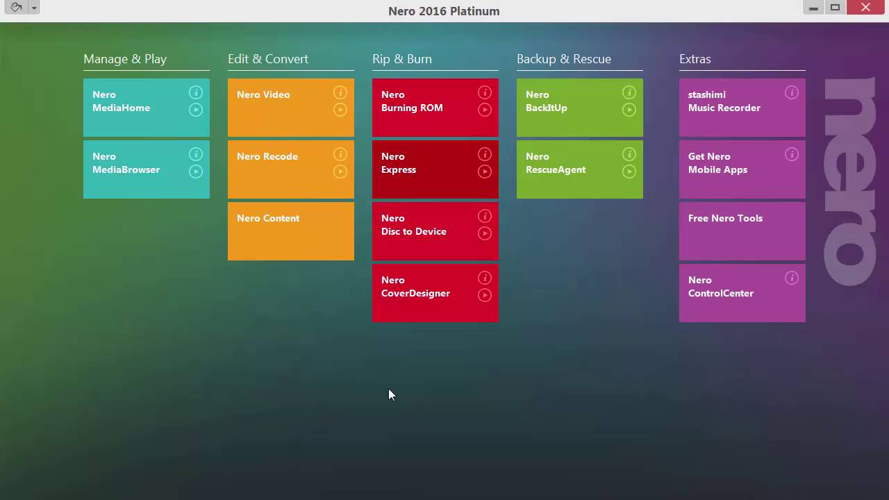 The Launcher of Nero 2016 Platinum (english version) - YouTube