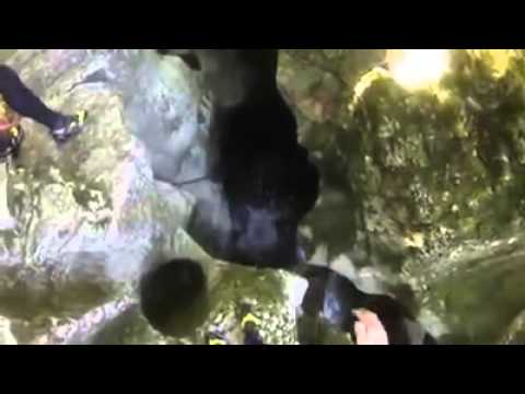 Cave Explorer Slips and Falls Into Cave - YouTube