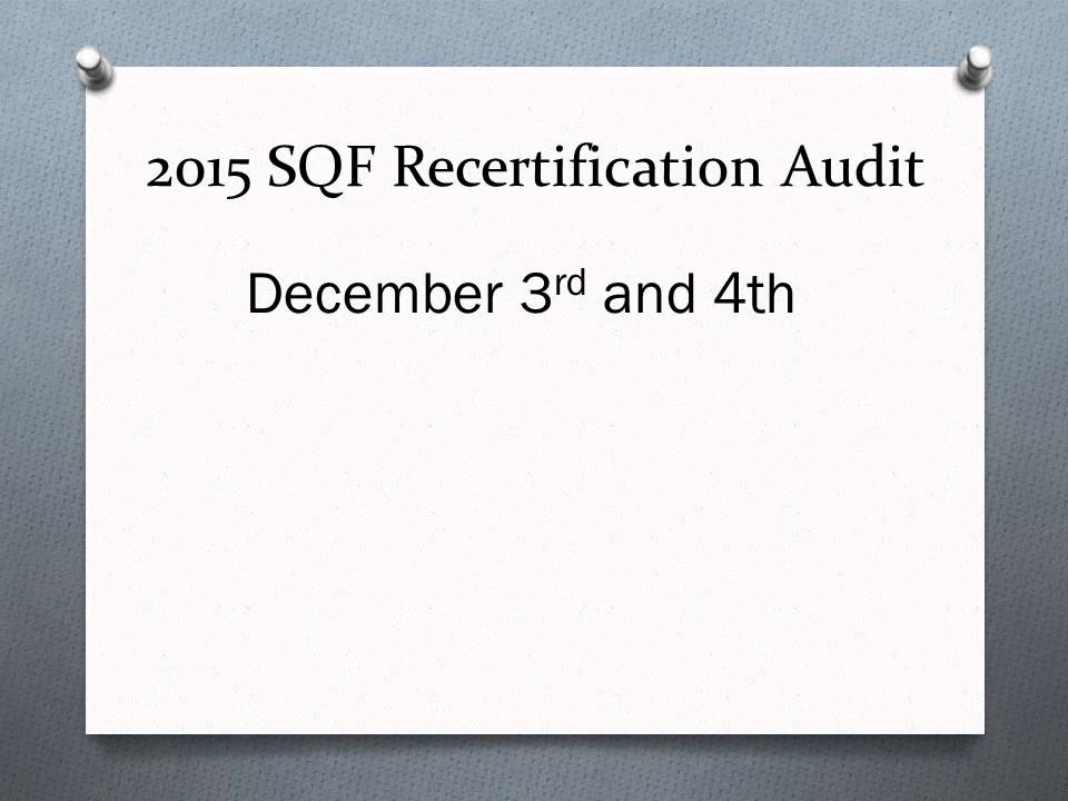 2015 Internal SQF Audit - YouTube