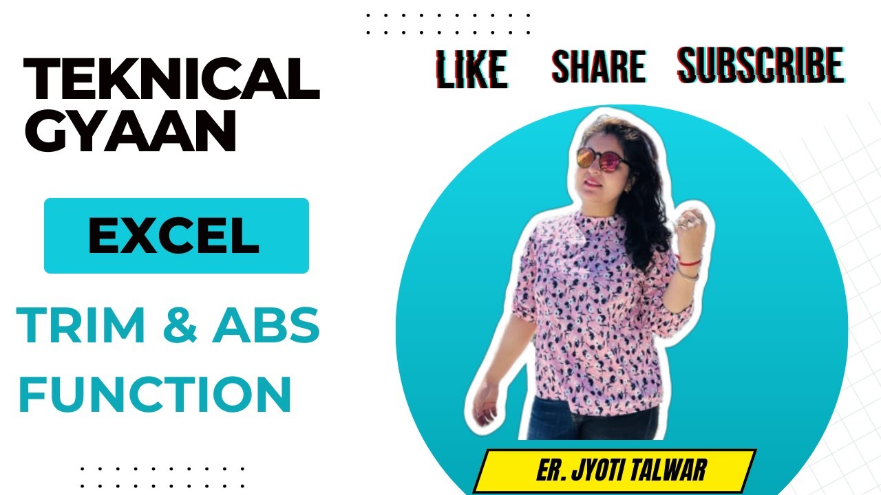 Trim And Abs Function In Excel Youtube 3563