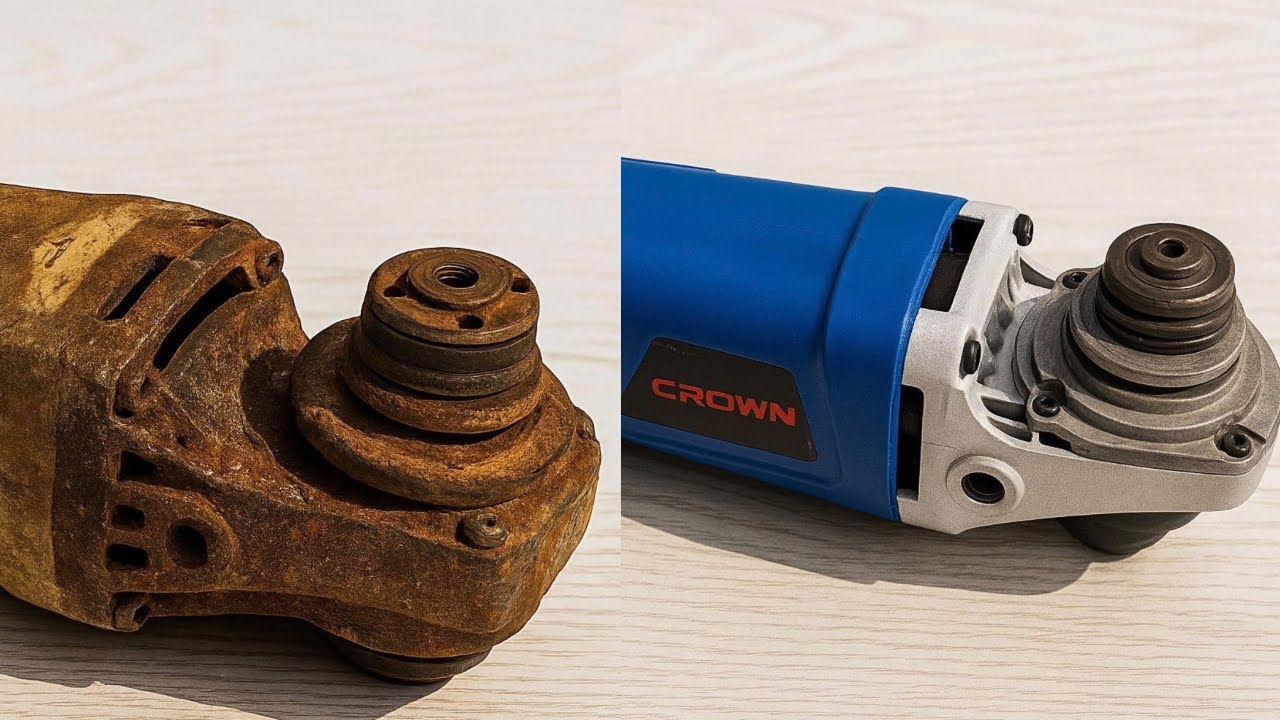 Broken Angle Grinder Restored Like New | TOOL HACKS (ASMR) - YouTube