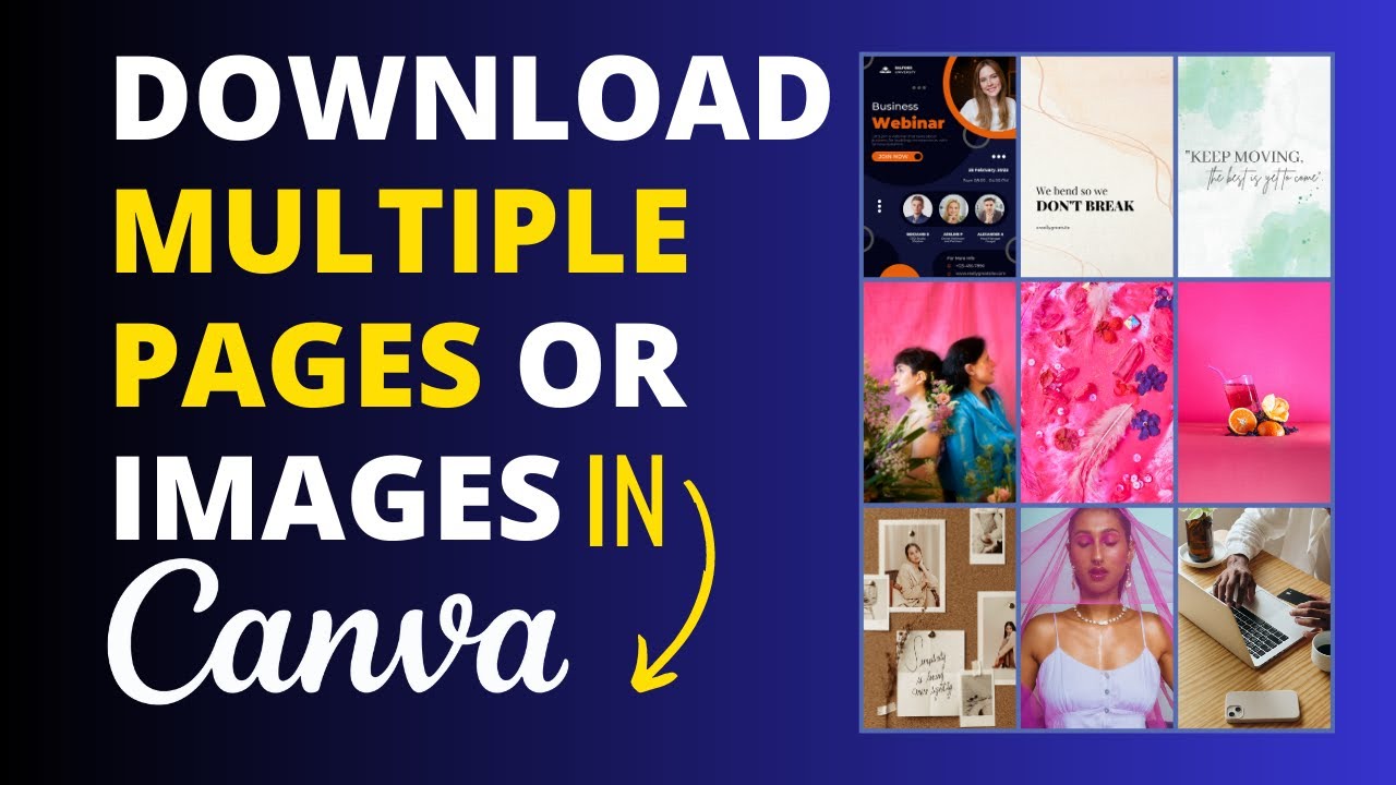How to DOWNLOAD MULTIPLE PAGES or IMAGES in PNG/JPG/PDF format In Canva ...
