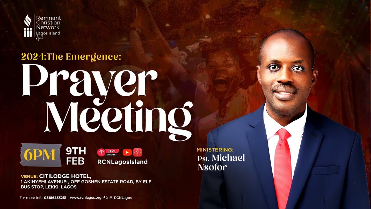 RCNLAGOS ISLAND BIBLE STUDY || PRAYER MEETING - EMERGENCE || 09-02-2024 ...