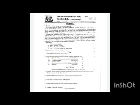 English bsc past paper ||uog past paper English bsc||bsc past paper ...