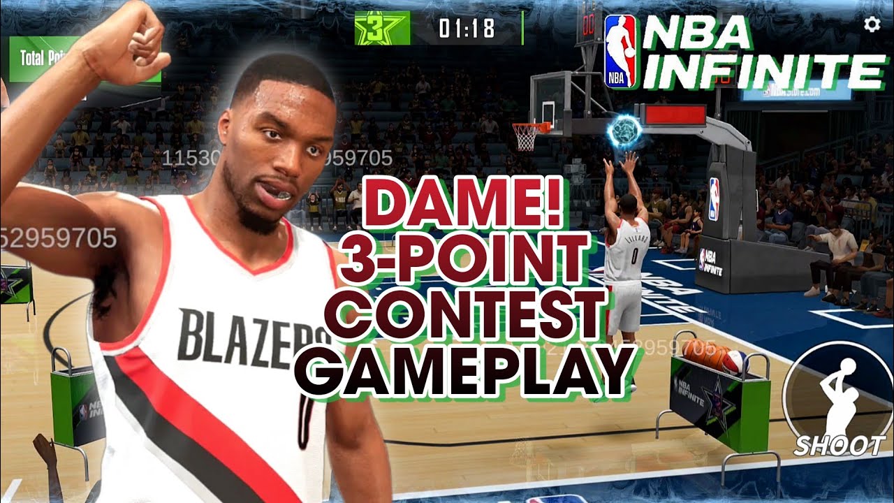 NBA Infinite Beta 3-Point Contest GAMEPLAY| DAME TIME - YouTube