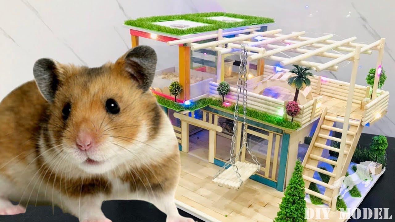 how to make a wooden stick house for hamster | DIY Model - YouTube