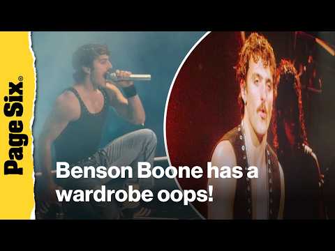Benson Boone suffers onstage wardrobe malfunction and shows off ripped physique at Las Vegas concert