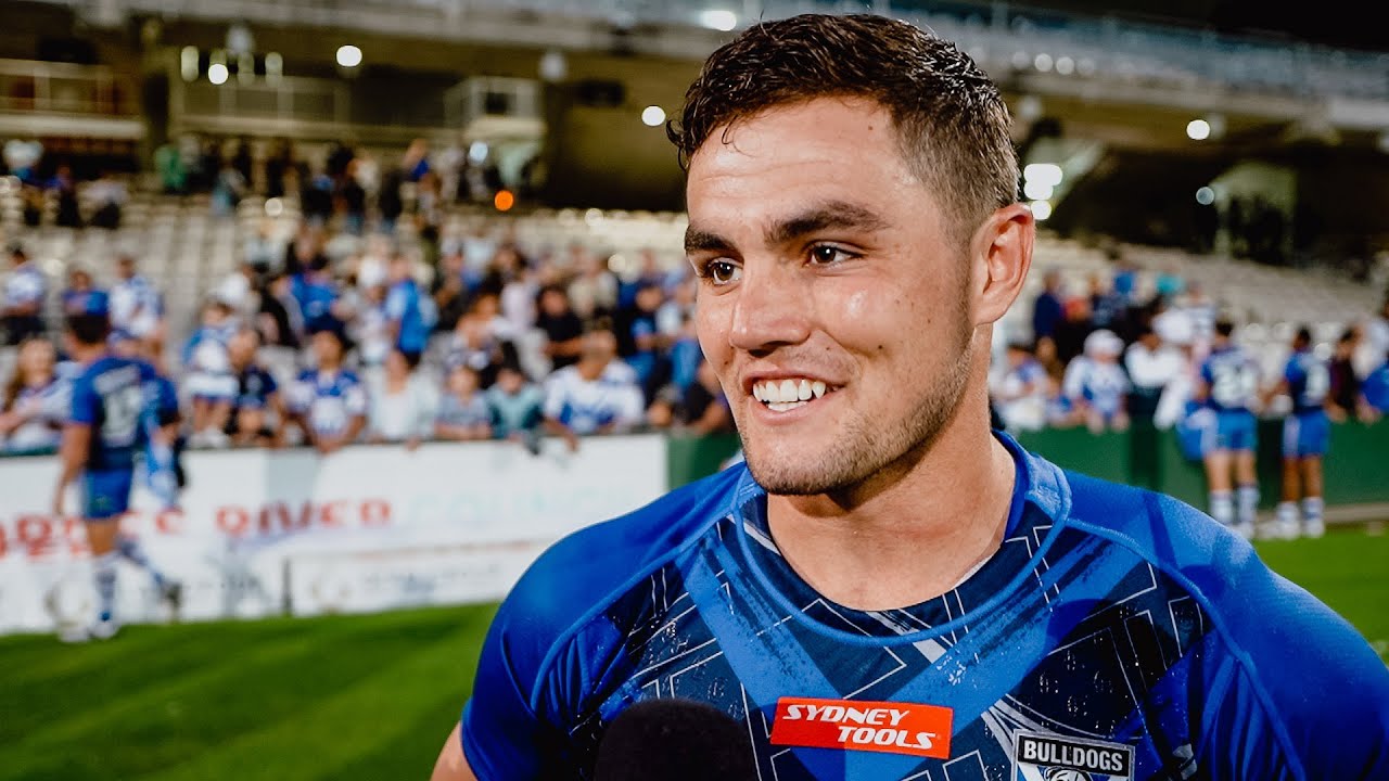 Flanagan happy to get through first hit out in blue - YouTube