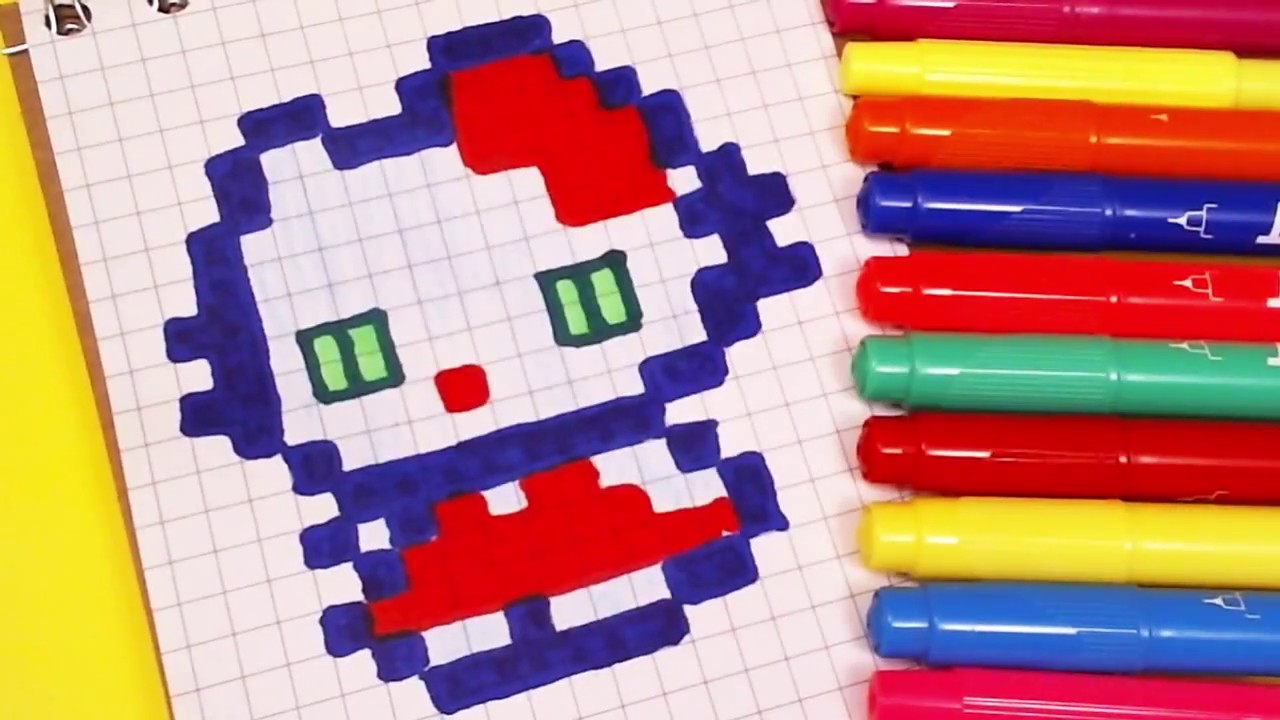 Handmade Pixel Art а kitten - How To Draw - YouTube
