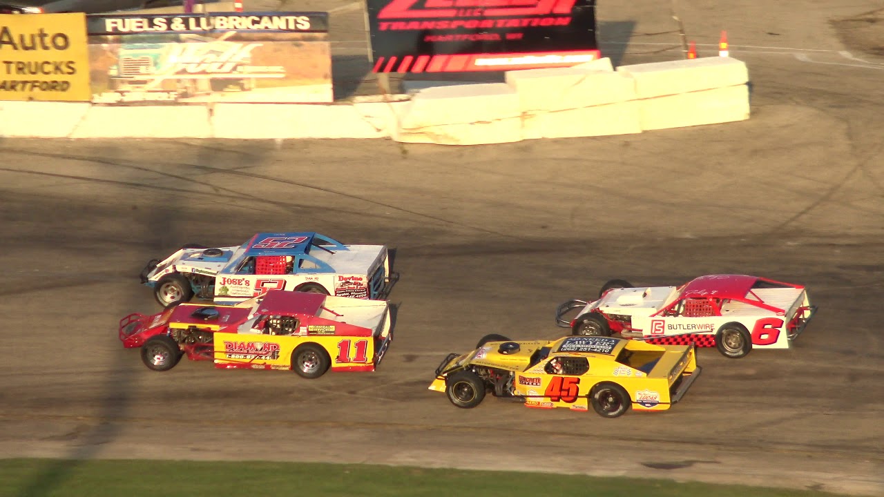 Slinger Speedway Asphalt Modified Heat Race Aug 18 2019 - YouTube