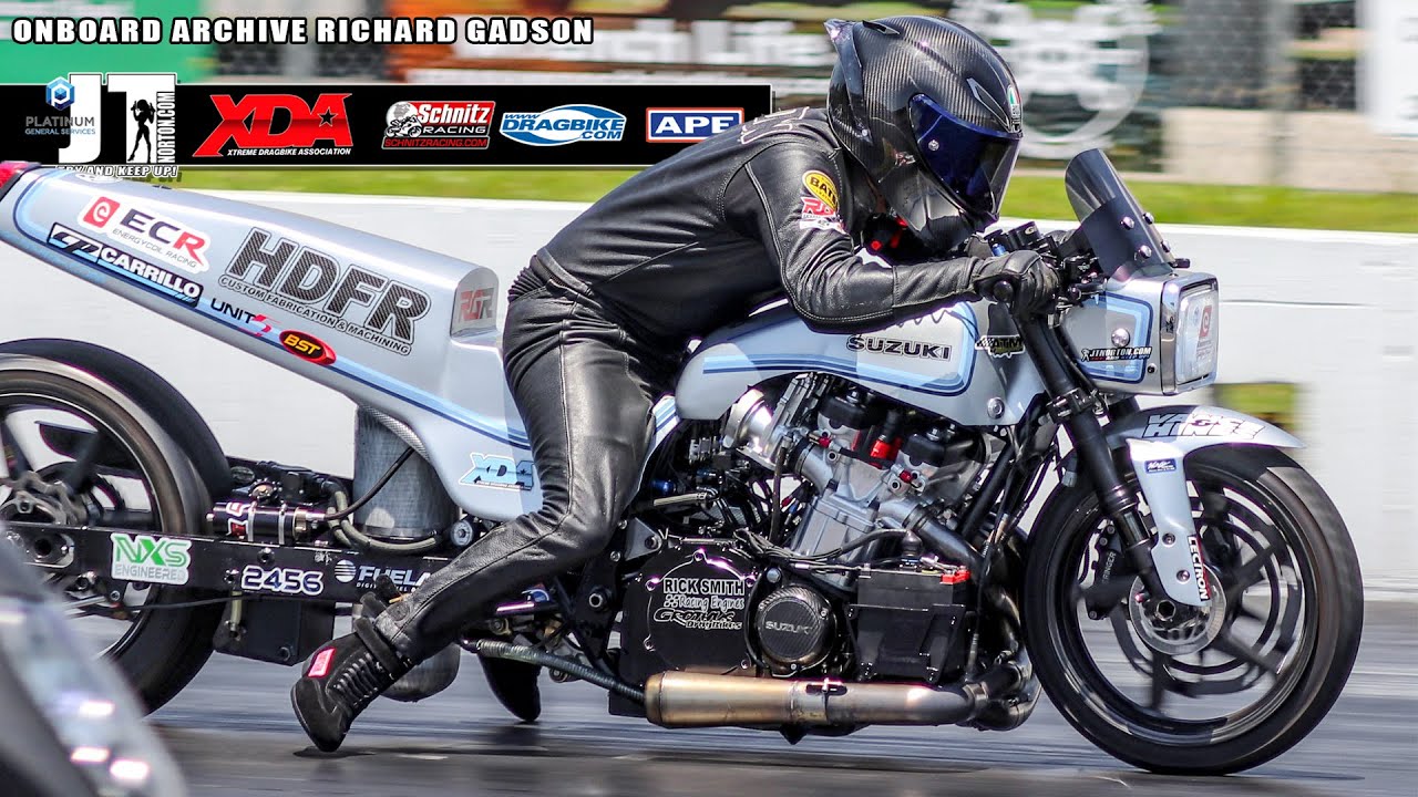 Ride Along RICHARD GADSON Motorcycle Drag Racing Archive 3342 - YouTube