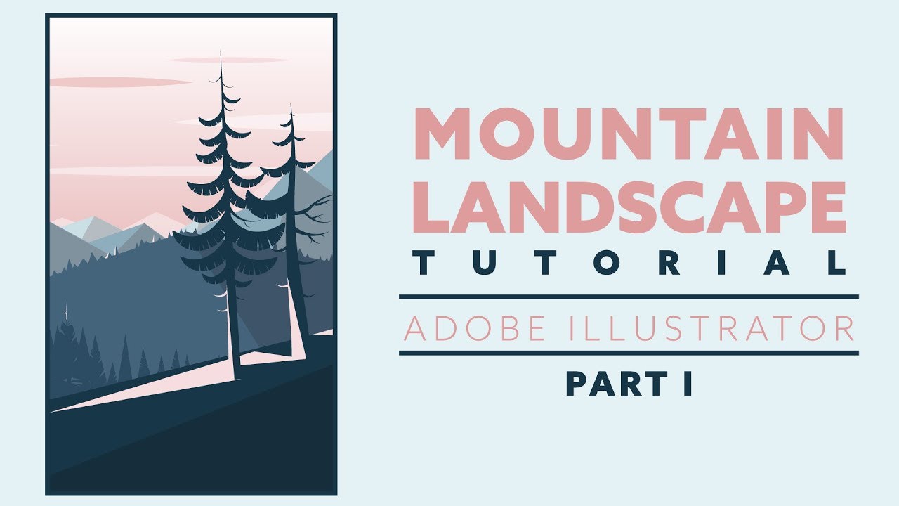 How to draw a mountain landscape | Adobe Illustrator | Beginners | Part ...