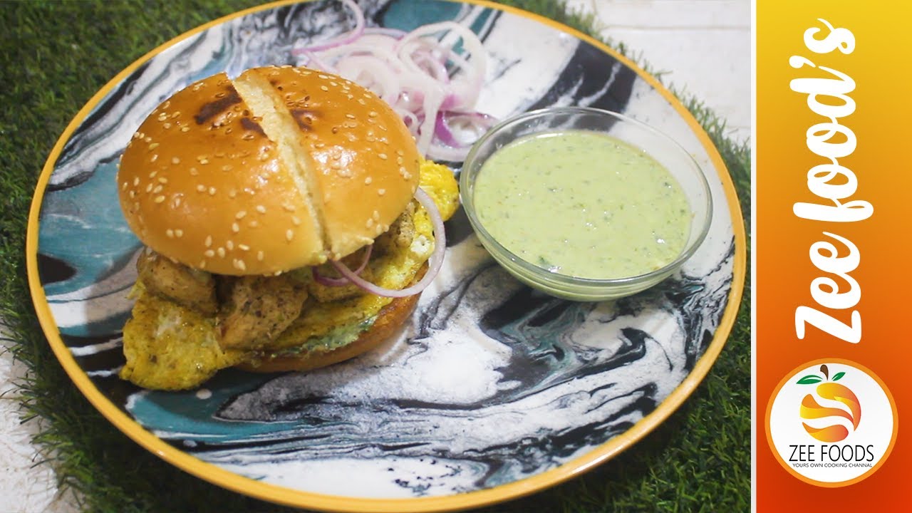 Creamy Perfection: Chicken Malai Boti Burger Recipe | Zee Foods - YouTube