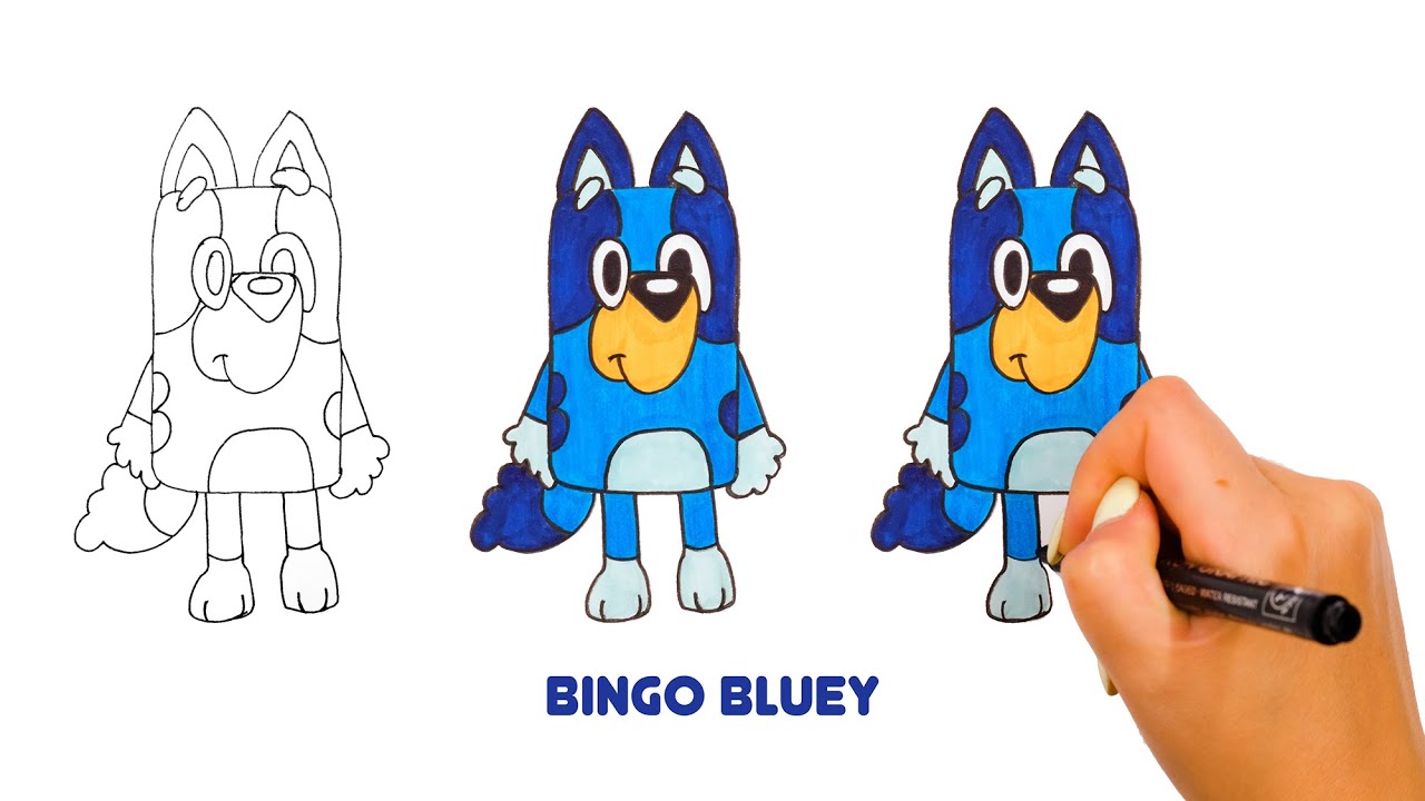 How To Draw Bingo from Bluey Easy Step By Step Drawing Tutorial - YouTube