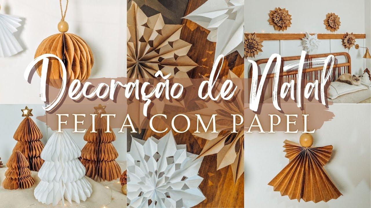COMO FAZER DECORAÇÃO DE NATAL COM PAPEL | DECORAÇÃO DE NATAL FAÇA VOCÊ ...
