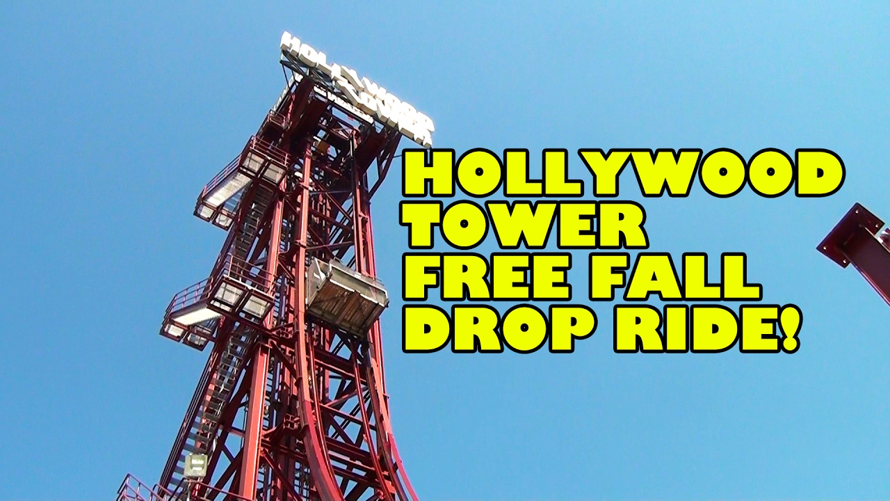Hollywood Tower Free Fall Drop Ride POV Movieland Studios Italy - YouTube