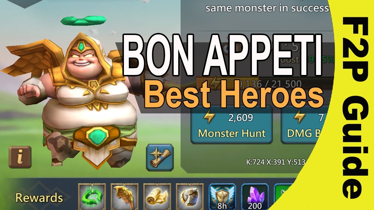 Lords Mobile Best F2P Heroes to use against Bon appeti - YouTube
