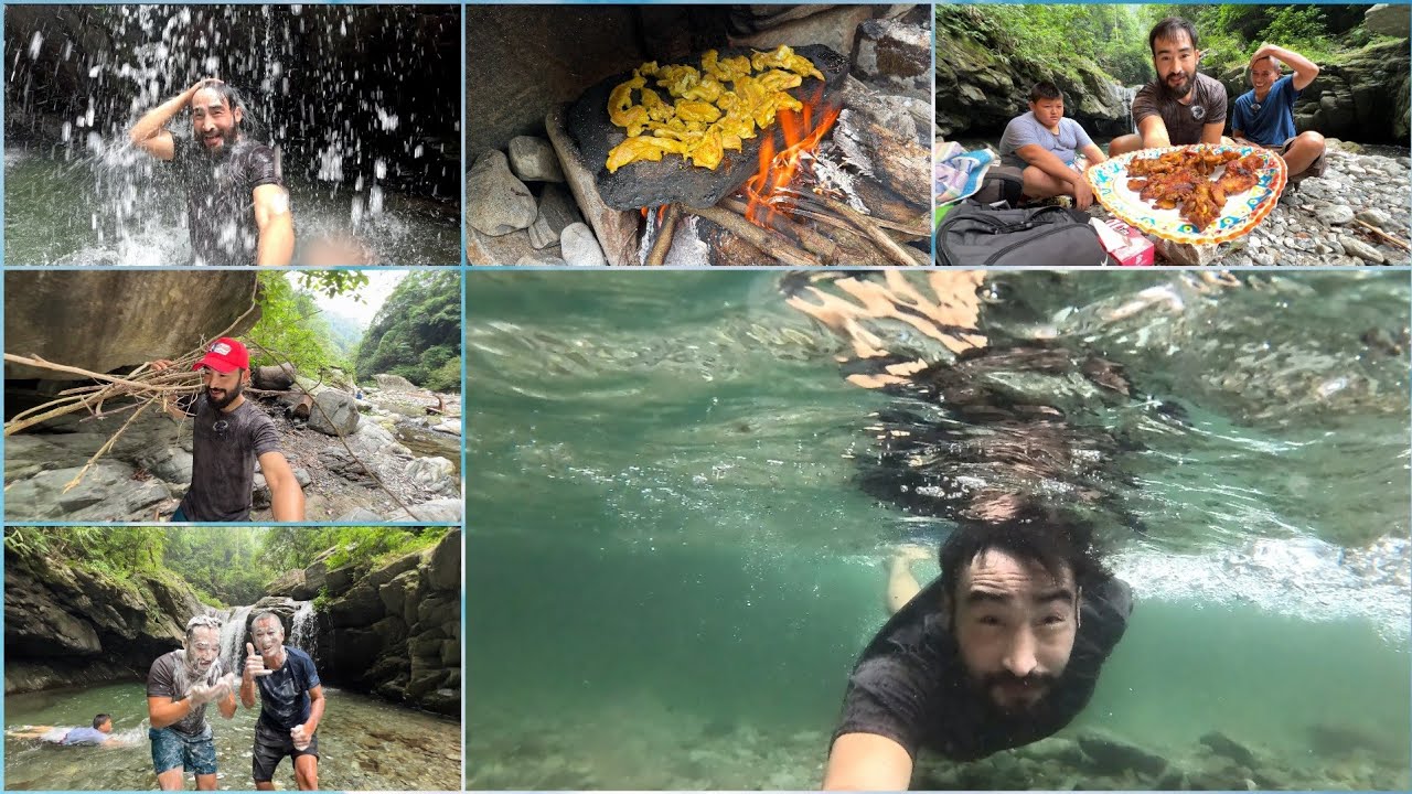 | Adventerous day..Cooked chicken sekwa on a Stone..bathing under the ...