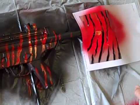 How to paint your airsoft gun RED TIGER and BLUE TIGER - YouTube