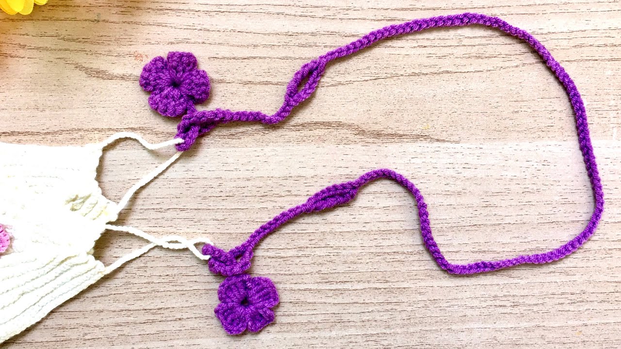 Mask strap crochet easy pattern and cute mask holder | Pikky Diy - YouTube