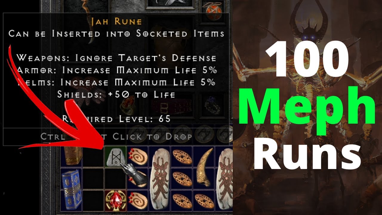 Diablo 2 Resurrected | Amazing Loot From 100 Hell Meph Runs | Jah + Ist ...