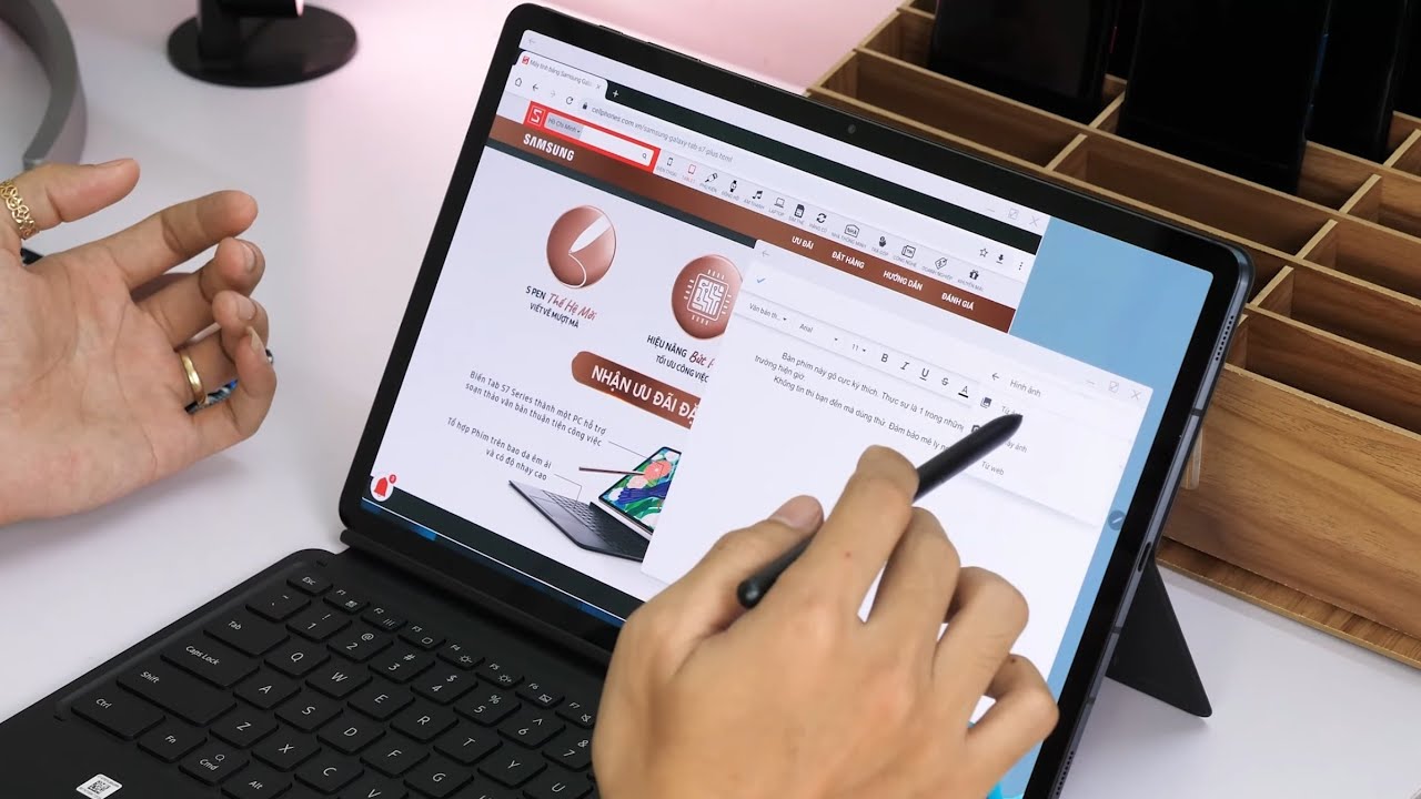 Tablet làm việc - DeX trên Galaxy Tab S7+ QUÁ NGON! - YouTube