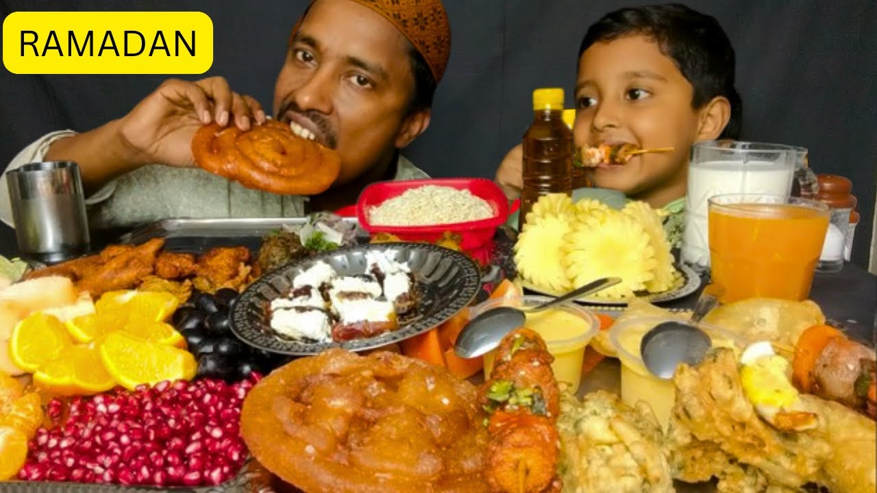 ASMR MUSLIM RAMADAN IFTAR EATING MUKBANG SHOW RAMADAN MUBARAK DELICIOUS FOOD VIDEO SHOW/PURAN ...