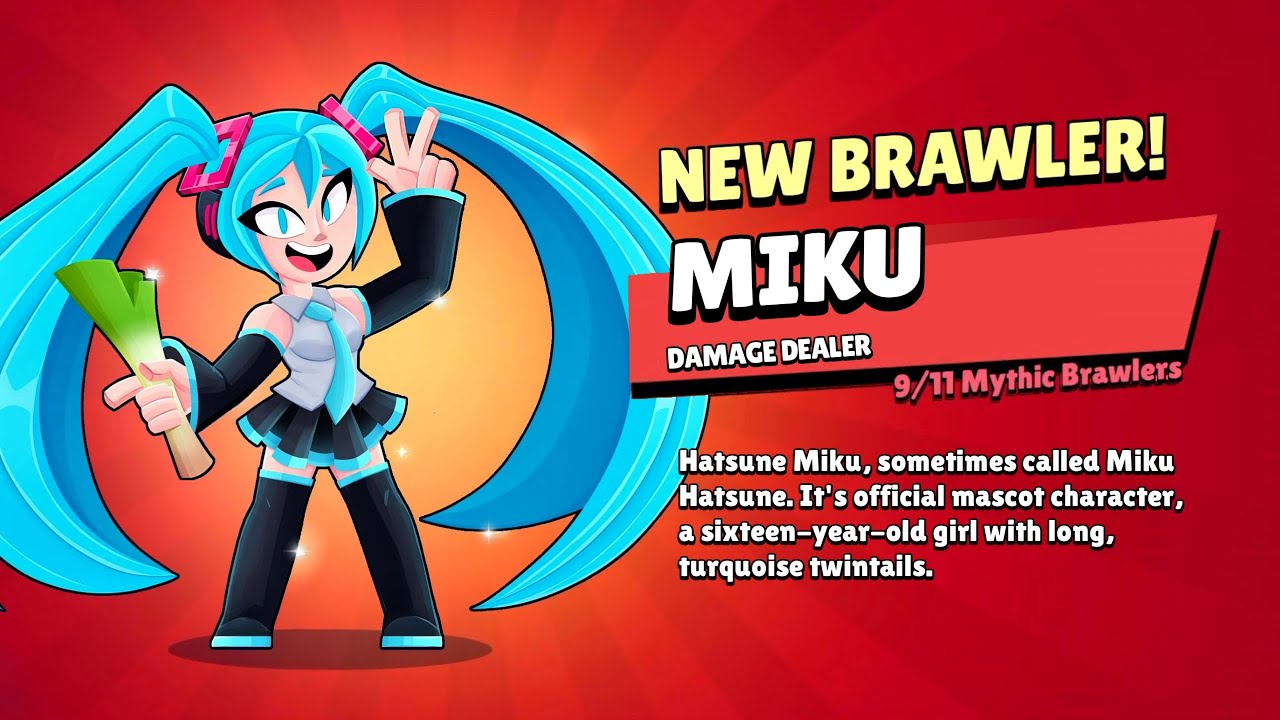 New Brawler- HATSUNE MIKU 🤩 Brawl Stars - YouTube
