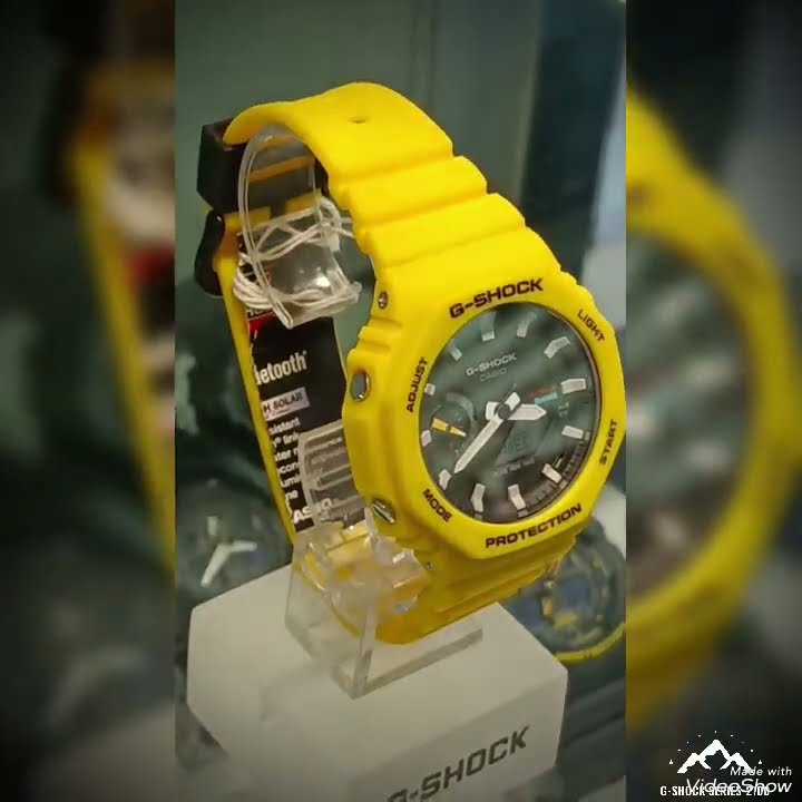 G-SHOCK WATCH CARBON CORE GUARD SERIES-2100 YELLOW COLOUR TOUGH SOLAR ...