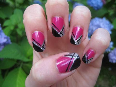 Girly Abstract French Nail Tutorial (Originally done by BennaBop) - YouTube