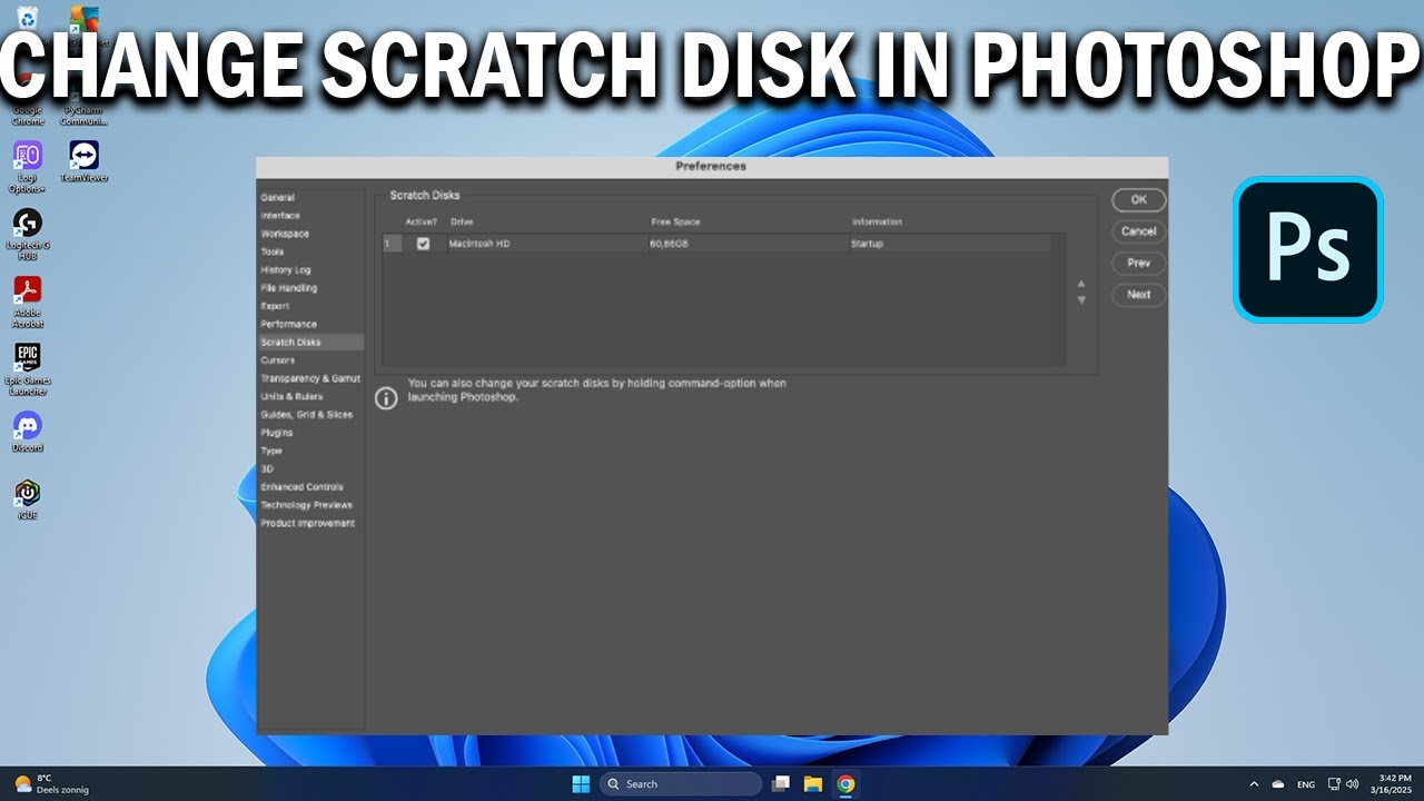 How To Change Scratch Disk Location in Photoshop - Easy Fix - YouTube