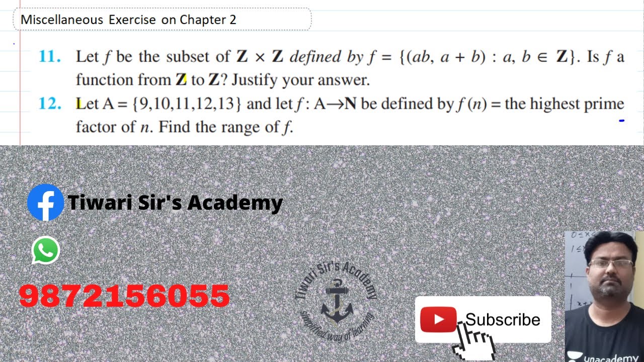Let f be the subset of ZxZ defined by f ={(ab,a+b):a,b ∈Z}.Is f a ...