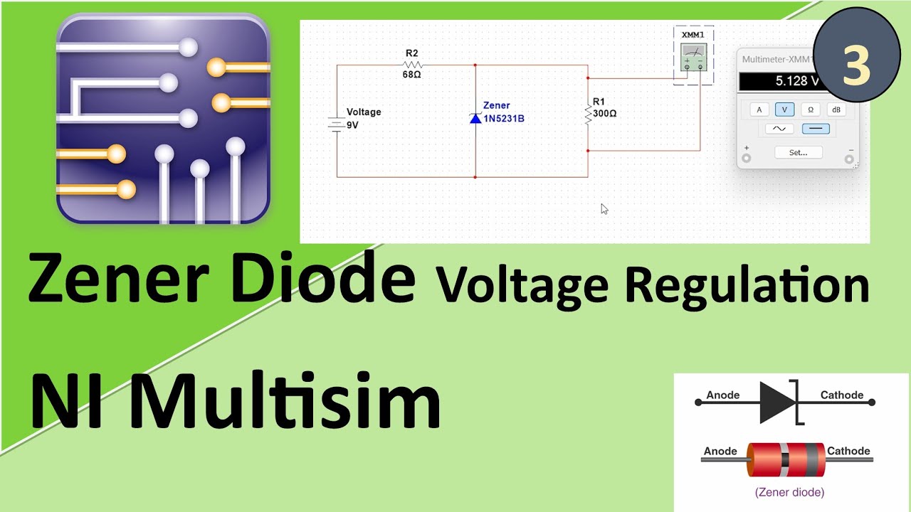 Zener Diode Voltage Regulation 🔌 | Simulation in NI Multisim - YouTube