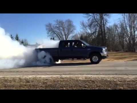 04 F350 Powerstroke burnout! - YouTube
