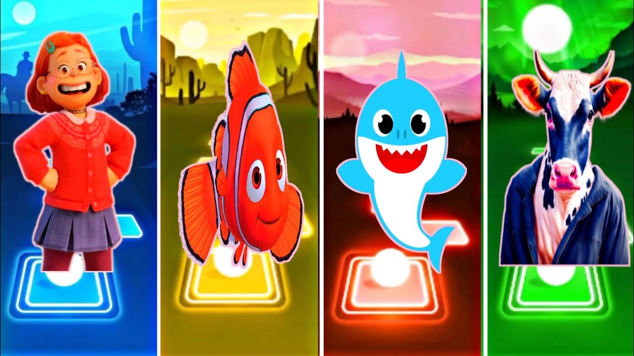 Turning Red🆚Finding Nemo🆚Baby Shark🆚Funny Cow💦Who is best?? - YouTube