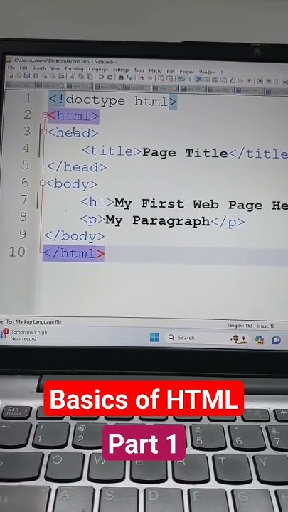 Basics of HTML | HTML Basic Syntax | Heading & Paragraph in HTML #shorts #html - YouTube