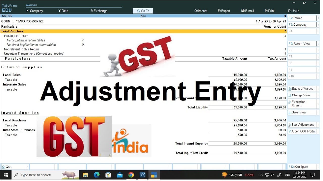 GST Adjustment, Local purchase , local sales , interstate purchase and ...