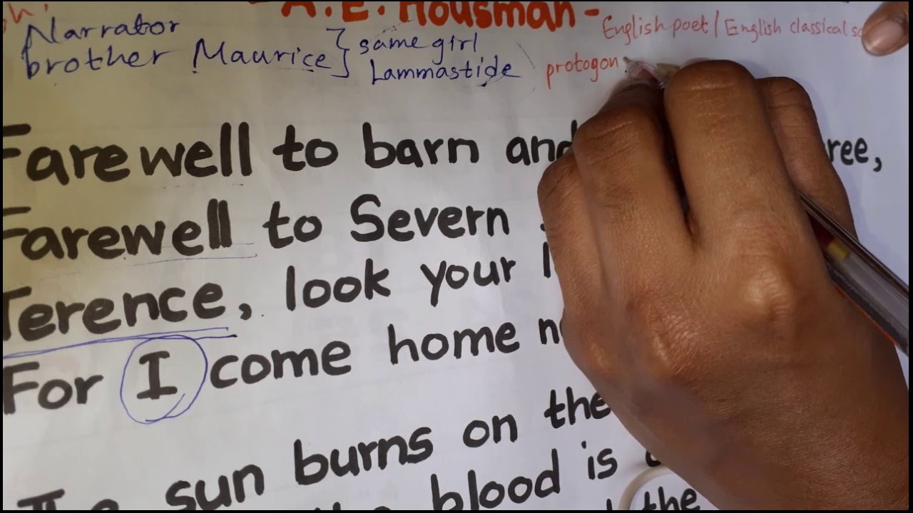 Analysis of "Farewell to Barn and Stack and Tree" by A.E. Housmam - YouTube