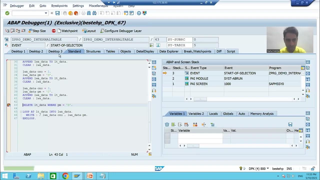 50 Abap Programming Internal Table Operations Delete Youtube