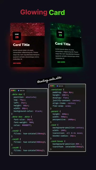 Css Glowing Card 🚀🚀🚀🚀 Css Htmlcss Html5css3 Csstips Animation Programmer Csstrick Youtube